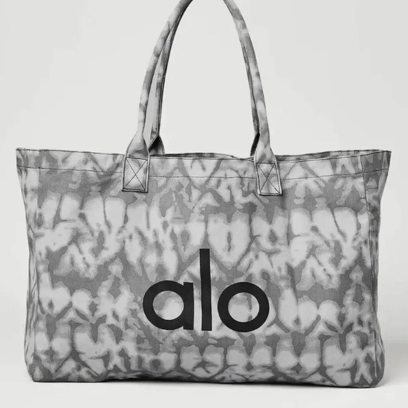 ALO Yoga | Bags | New Alo Yoga Bag Gray Tie Dye Large Cotton Canvas ...